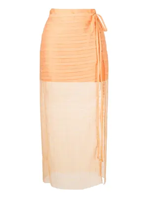 REJINA PYO Reya Layered Midi Skirt - Orange