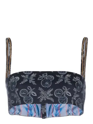 Etro Patterned Jacquard Bralette - Blue