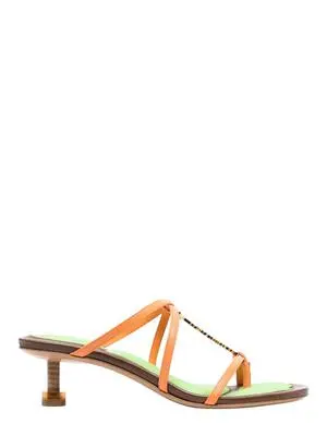 Jacquemus Pralu 45mm Leather Sandals - Orange
