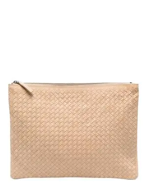 Dragon Diffusion Woven Leather Clutch Bag - Neutrals