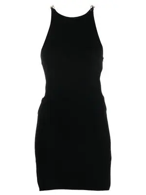 NISSA Chain-link Open-back Mini Dress - Black