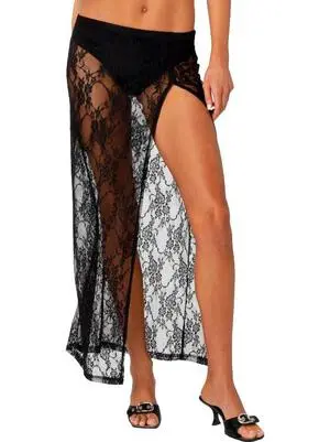EDIKTED EDIKTED Aura Low Rise Lace Maxi Skirt