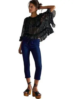 Free People We The Free Knockout Mid-Rise Crop Jeans Dark And Stormy