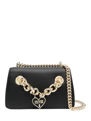 Versace Logo-charm Chain-embellished Crossbody Bag - Black