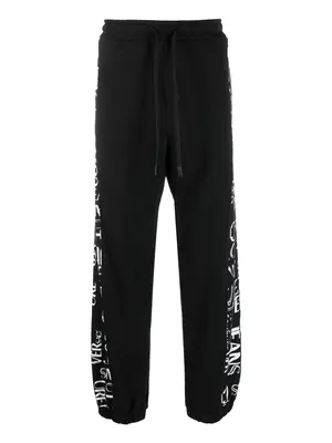 Versace Logo-print Cotton Track Pant - Black