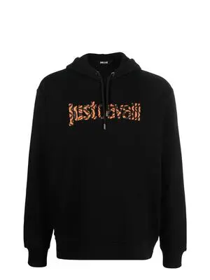 Just Cavalli Logo-print Cotton Hoodie - Black
