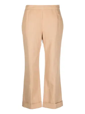 Aspesi Cropped Flared Trousers - Neutrals