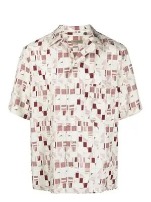 Corneliani Geometric-pattern Silk Shirt - Neutrals
