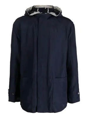 Giorgio Armani Lightweight Hooded Jacket - Blue