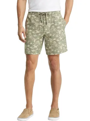 Rodd & Gunn Rodd & Gunn Main Beach Floral Cotton Shorts Sage