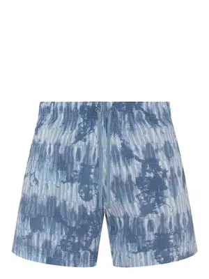 Amiri Tie-dye Pattern Swim Shorts - Blue