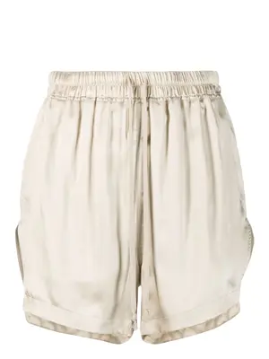 Rick Owens Drawstring Silk Shorts - Neutrals