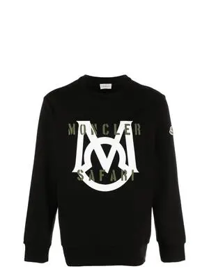 Moncler Logo-print Cotton Sweatshirt - Black