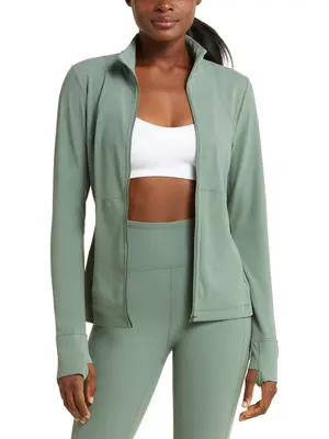 Zella Zella Studio Luxe Performance Jacket Green Duck