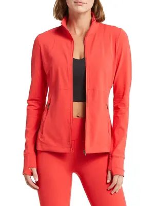 Zella Zella Studio Luxe Performance Jacket Red Poinsettia