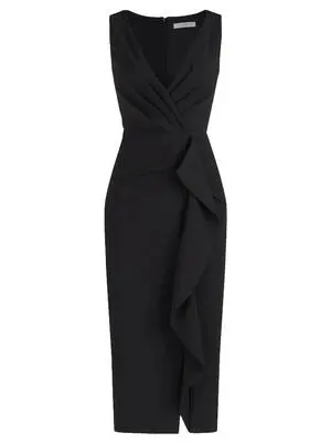 KAY UNGER Brynn Stretch Crepe Sheath Dress - Black