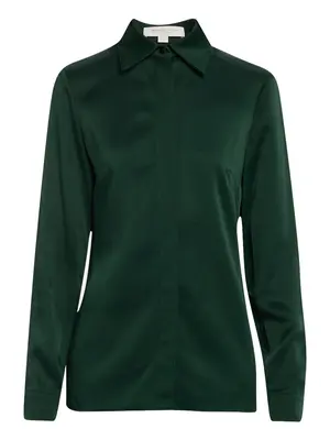 Michael Kors Michael Kors Collection Hansen Charmeuse Shirt Forest