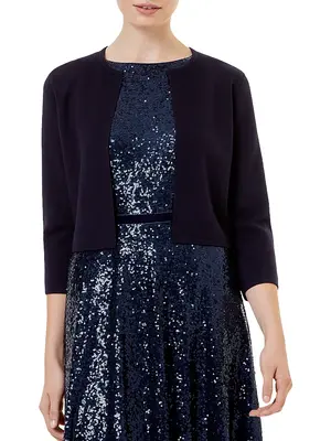 HOBBS LONDON Ella Cropped Cardigan Navy
