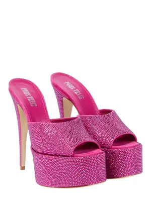 Paris Texas Marina Embellished Platform Sandals - Pink