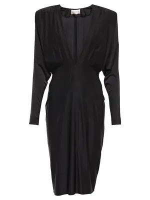 Alexandre Vauthier Satin Midi Dress - Black