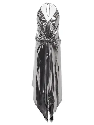 Alexandre Vauthier Halterneck Midi Dress - Metallic