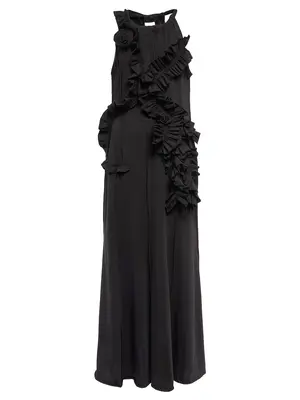 Dries Van Noten Ruffle-trimmed Maxi Dress - Black