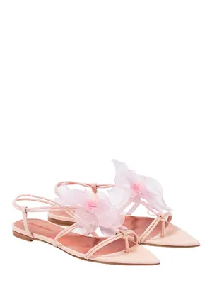 NENSI DOJAKA Appliqué Leather Thong Sandals - Pink