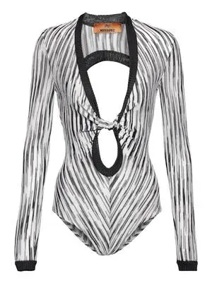 Missoni Space-dyed Cutout Bodysuit - Black