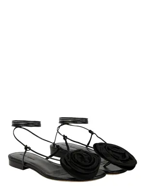 Magda Butrym Appliqué Leather Sandals - Black