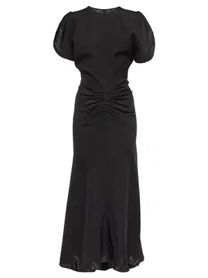 Victoria Beckham Crêpe Midi Dress - Black
