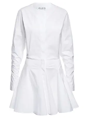 Alaïa Cotton Poplin Mini Dress - White