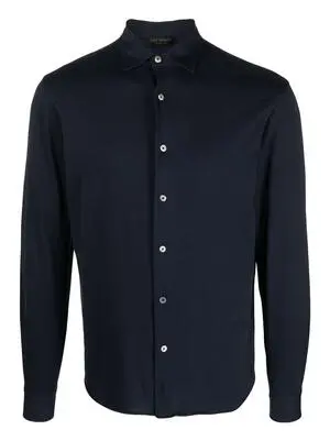DELL'OGLIO Long-sleeve Cotton Shirt - Blue