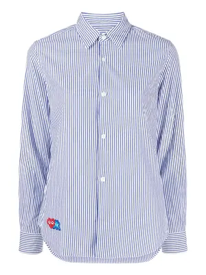 PLAY COMME DES GARCON COMME DES GARÇONS PLAY X Invader Striped Shirt With Pixelated Heart