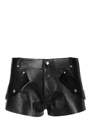 DURAZZI MILANO Durazzi Milano Flap-Detail Mini Leather Shorts