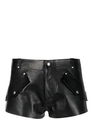 DURAZZI MILANO Durazzi Milano Flap-Detail Mini Leather Shorts