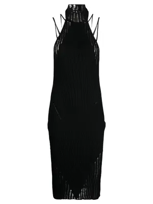 ANDREĀDAMO Halterneck Knitted Midi Dress - Black