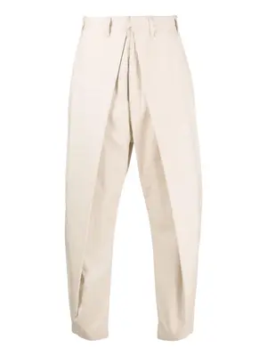 COUNTY OF MILAN Marcelo Burlon Layered Tapered Trousers - Neutrals