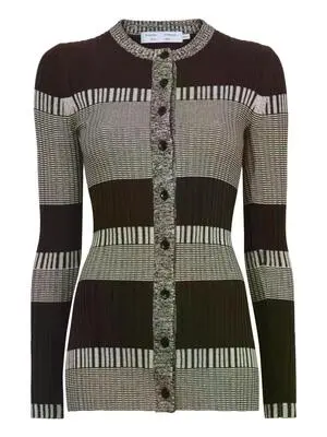 Proenza Schouler White Label Striped Rib-knit Cardigan - Brown