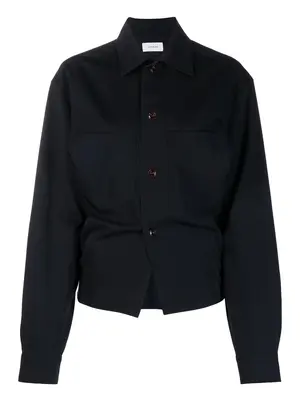 LEMAIRE Balloon-sleeve Wool Shirt - Black