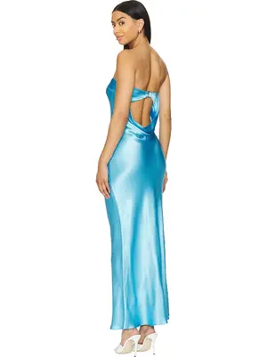 Bec & Bridge Moondance Strapless Dress Topaz Blue