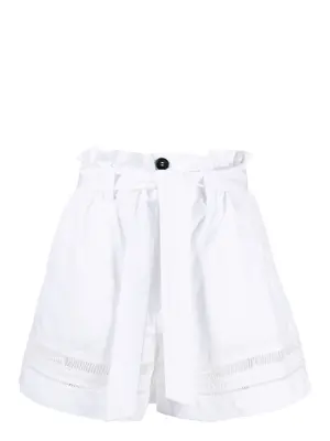 Lorena Antoniazzi Belted Cotton Shorts - White