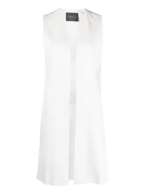 Lorena Antoniazzi Sleeveless V-neck Coat - White