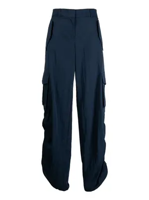 SYSTEM Drawstring Wide-leg Trousers - Blue