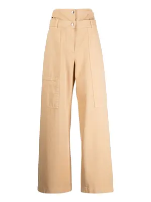 SYSTEM Layered-waist Tapered Trousers - Brown