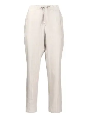 Lorena Antoniazzi Striped Slim-cut Trousers - Neutrals