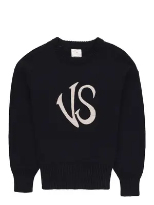 Visvim Logo-print Knitted Jumper - Blue