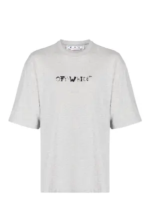 Off-White Off-White Logo-Print Track Shorts Melange Grey Black