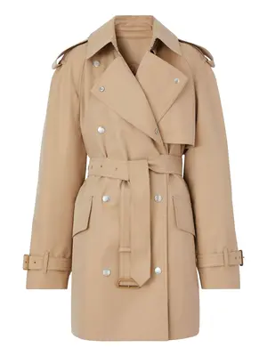 Burberry Bonded Cotton Gabardine Trench Coat - Brown
