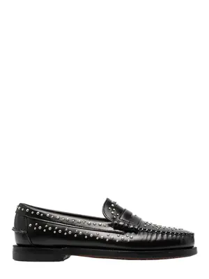 SEBAGO Stud-embellished Leather Loafers - Black