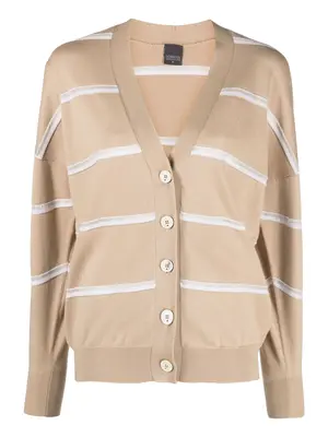 Lorena Antoniazzi Striped Knitted Cardigan - Neutrals